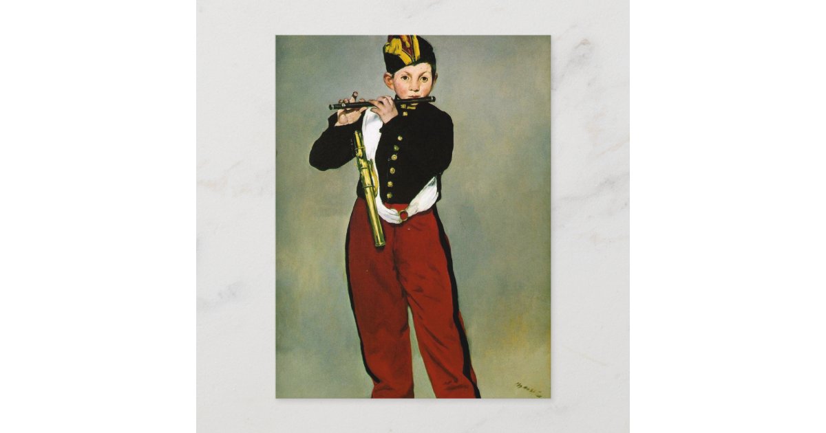 Young Flautist Fifer Manet Impressionist Painting Postcard | Zazzle