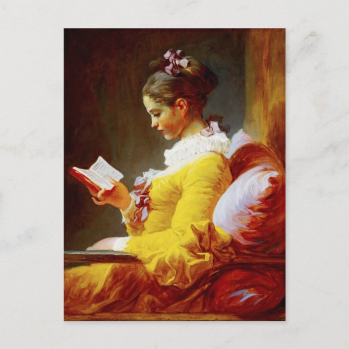Young Girl Reading - 18th century painting Postcard | Zazzle.com