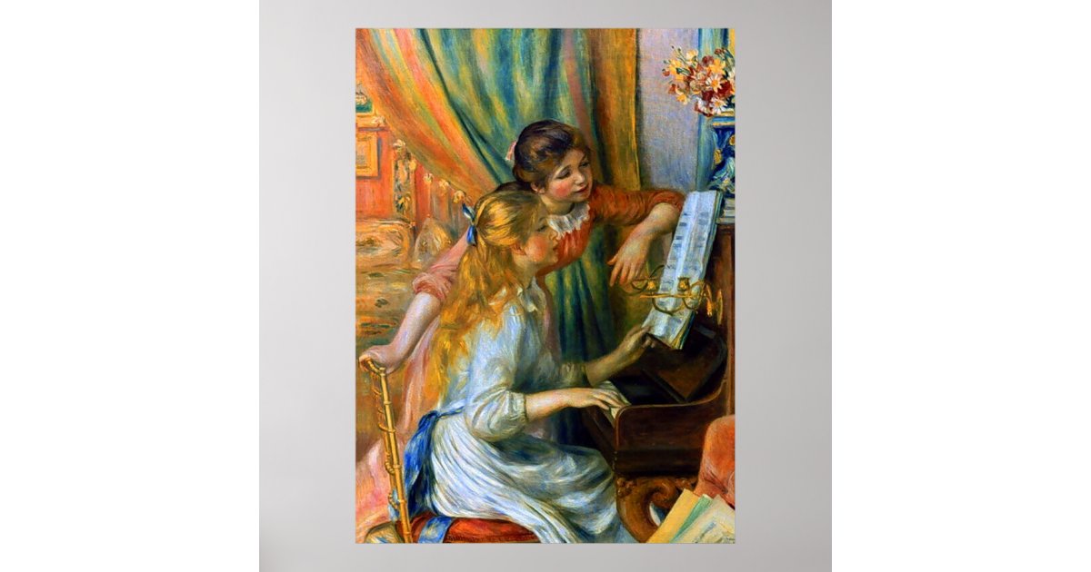 Young Girls at the Piano by Pierre Renoir Poster | Zazzle