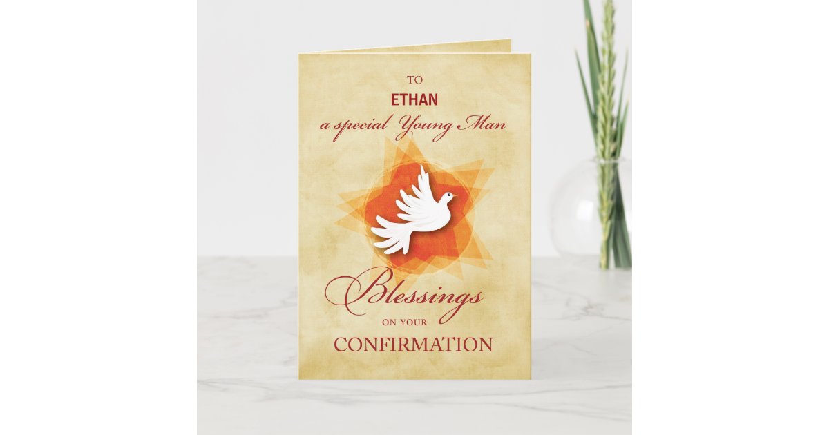 Young Man Confirmation Congratulations Blessings Card | Zazzle
