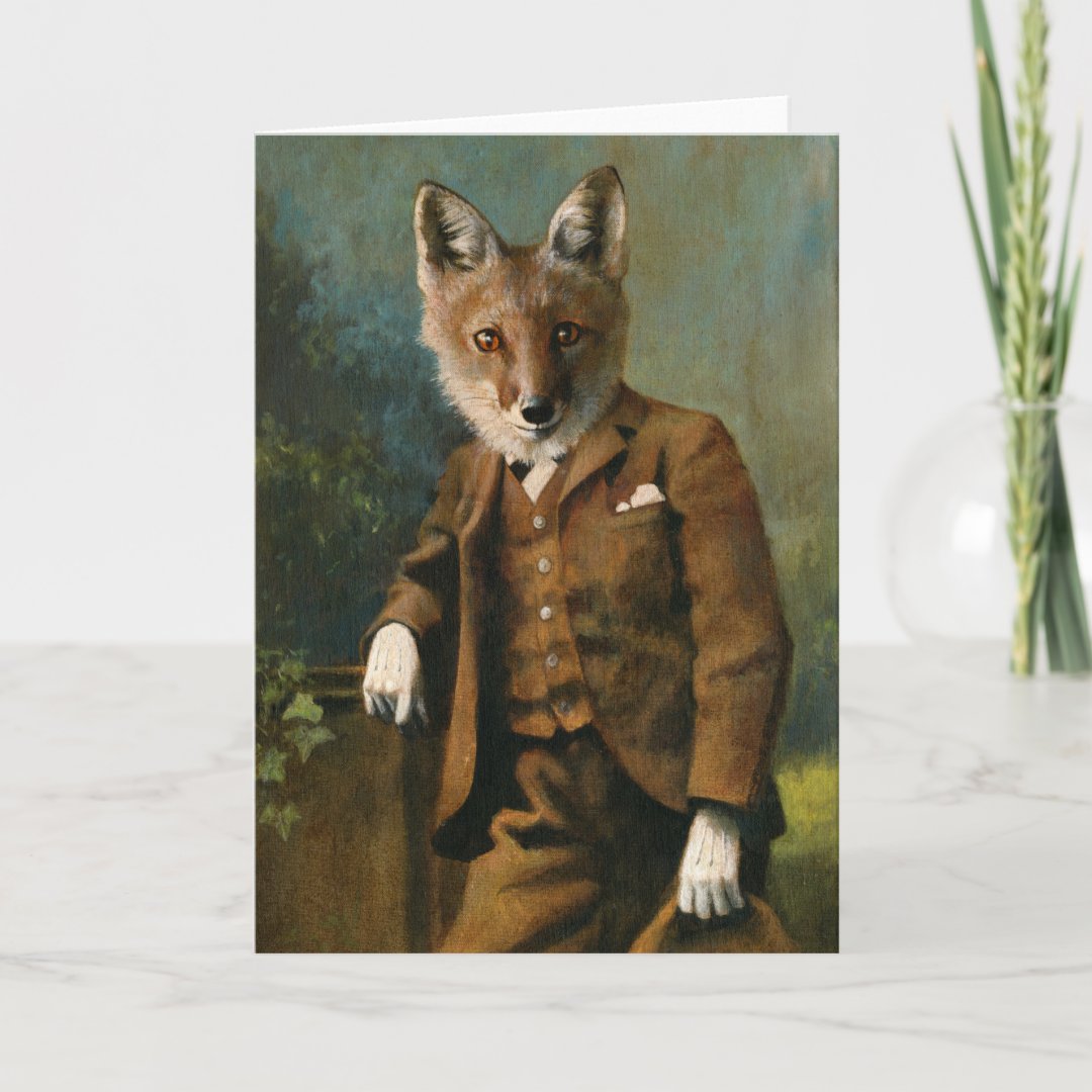 Young Master Fox Greetings Card | Zazzle