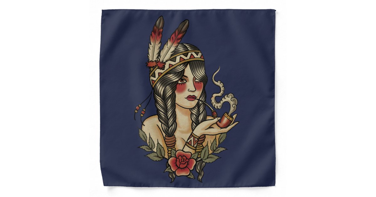 Young native American woman Bandana | Zazzle