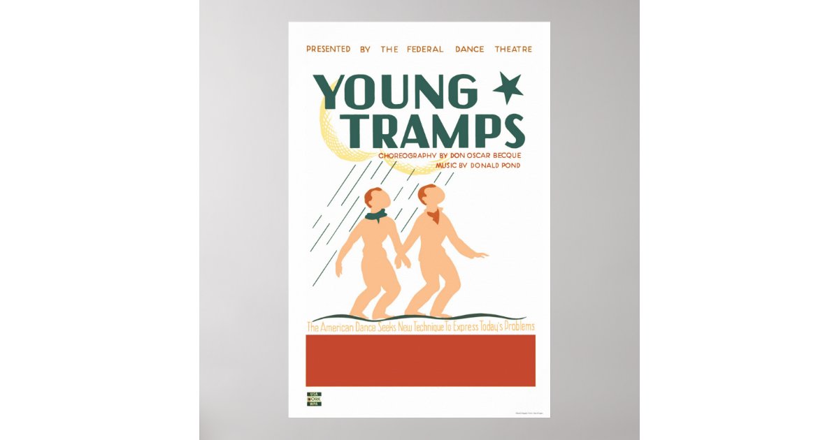 Young Tramps Dance 1936 WPA Poster | Zazzle