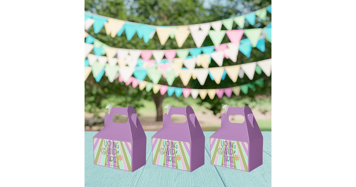 Young, Wild & Three | Birthday Favor Box | Cools | Zazzle