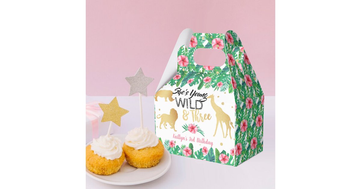 Young Wild & Three Girls Third Birthday Favor Boxes | Zazzle