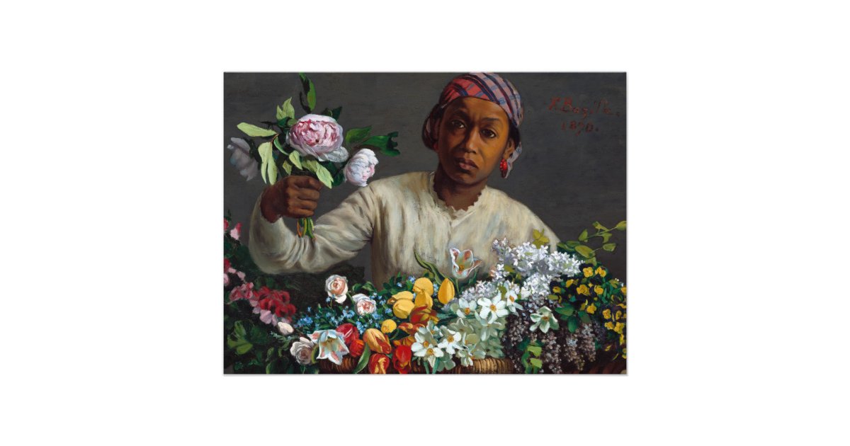 Young Woman with Peonies by Frederic Bazille Photo Print | Zazzle
