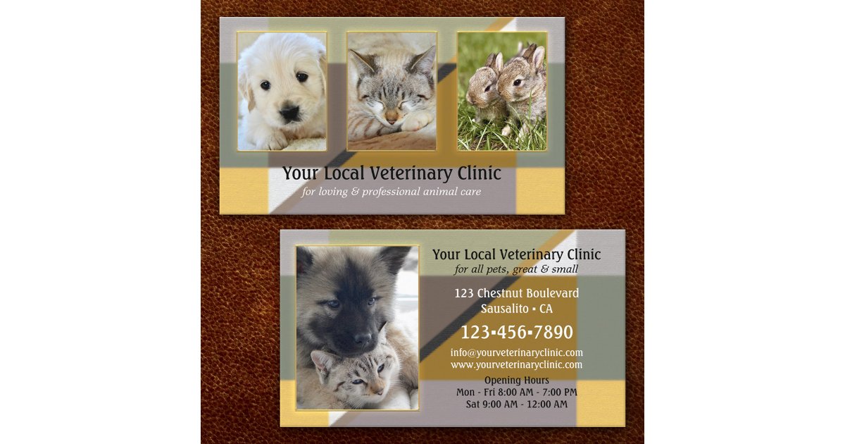 Your 4 Photos Animal or Veterinary Clinic Business Card | Zazzle