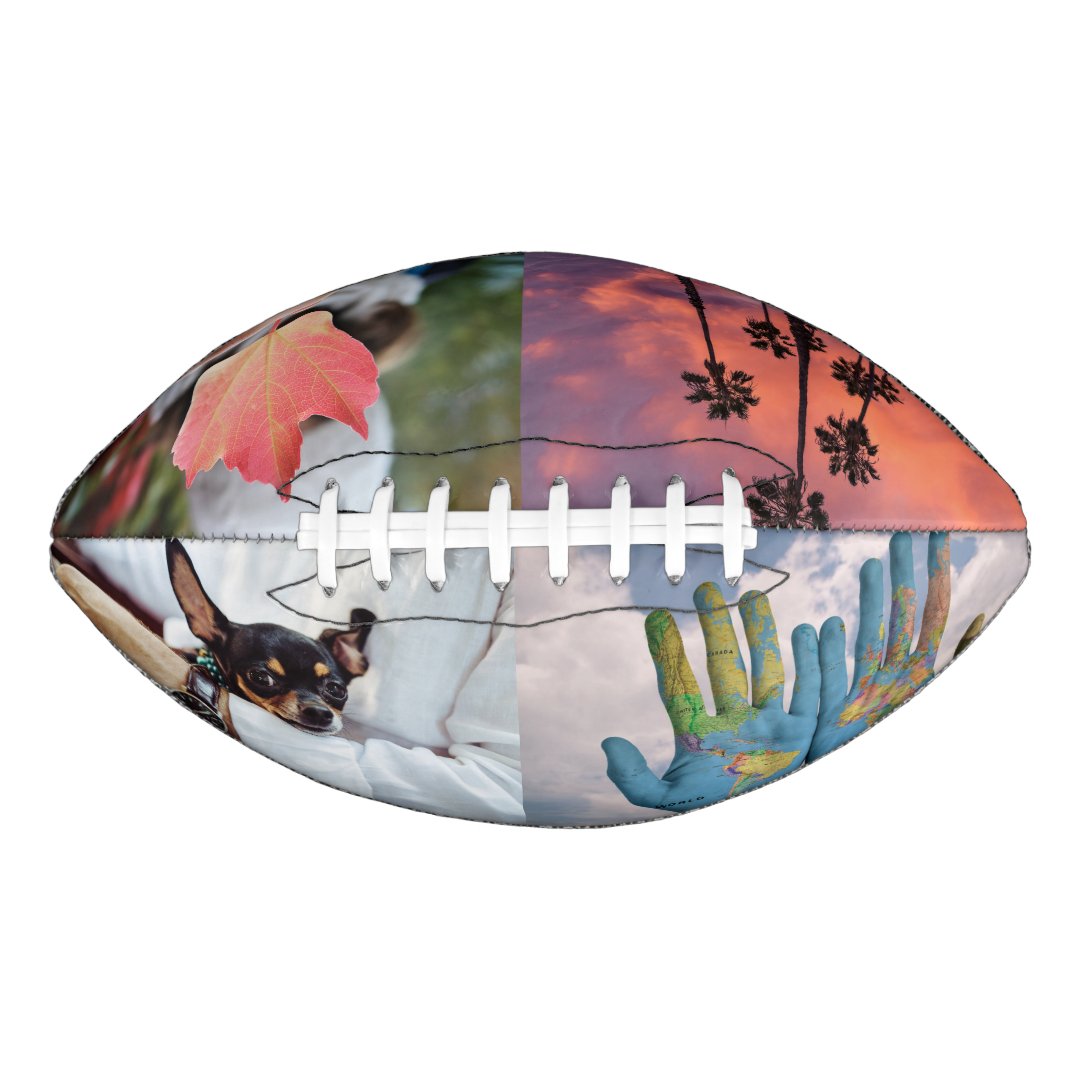 YOUR 4 PHOTOS custom football | Zazzle