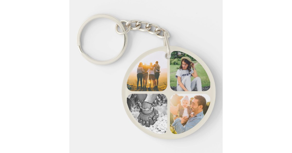 Your 8 Photos Double Sided Acrylic Keychain | Zazzle