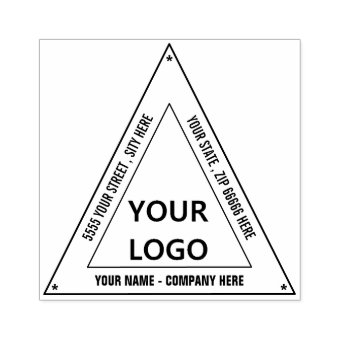 Your Address Logo Name Triangle Stamp Personalized | Zazzle