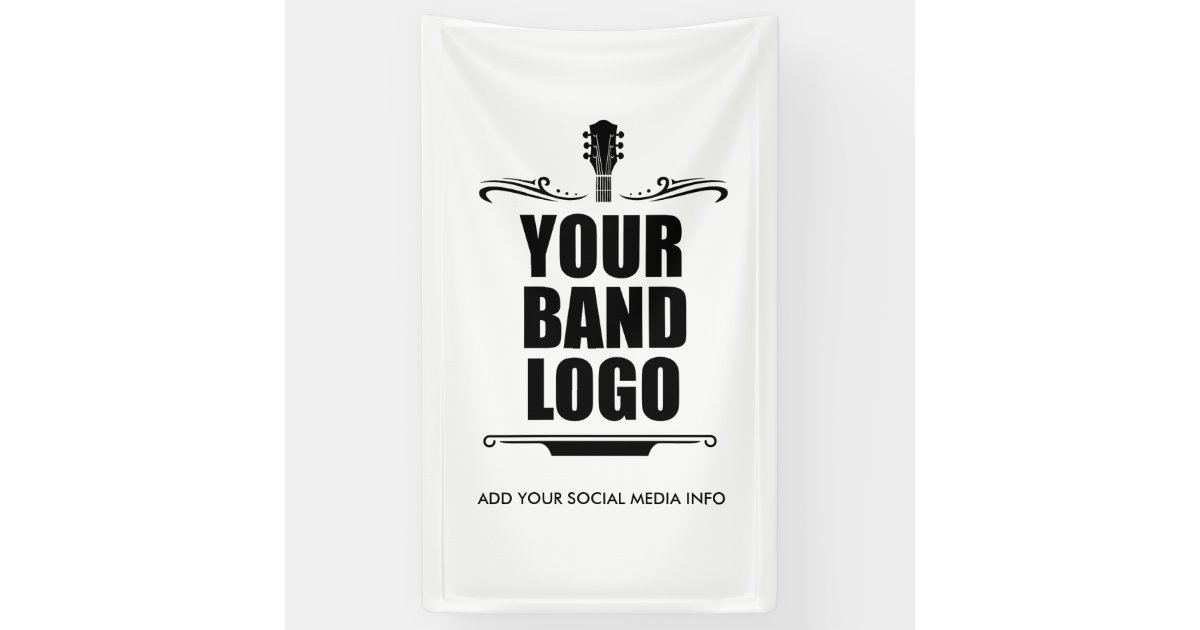 Your Band Logo Long Banner | Zazzle