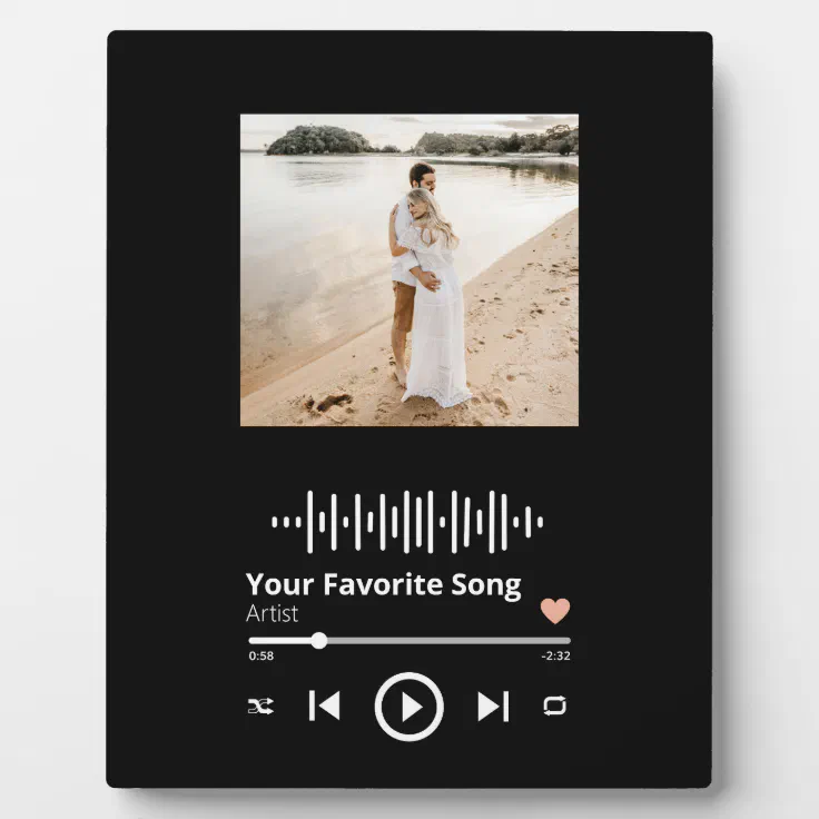 Your Beautiful moment & Favorite Song Together Pla Plaque | Zazzle