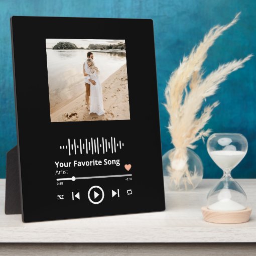 Your Beautiful moment & Favorite Song Together Pla Plaque | Zazzle