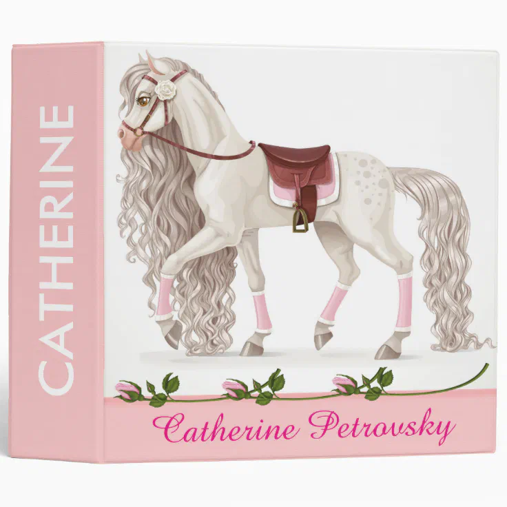 Your Beautiful White Horse Princess Binder | Zazzle