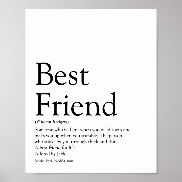 Your Best Friend Definition Typographic Modern Fun Poster | Zazzle