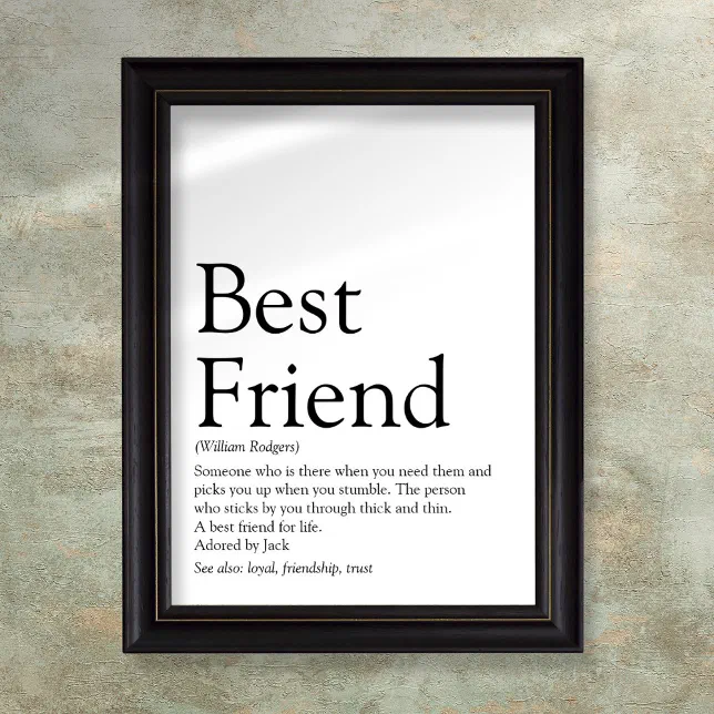 Your Best Friend Definition Typographic Modern Fun Poster | Zazzle