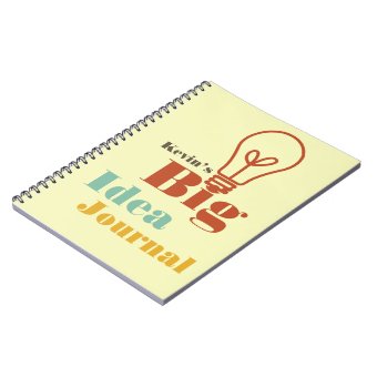 Your big idea journal modern light bulb ecru | Zazzle