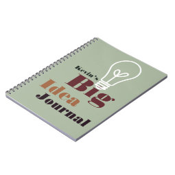 Your big idea journal modern light bulb gray | Zazzle