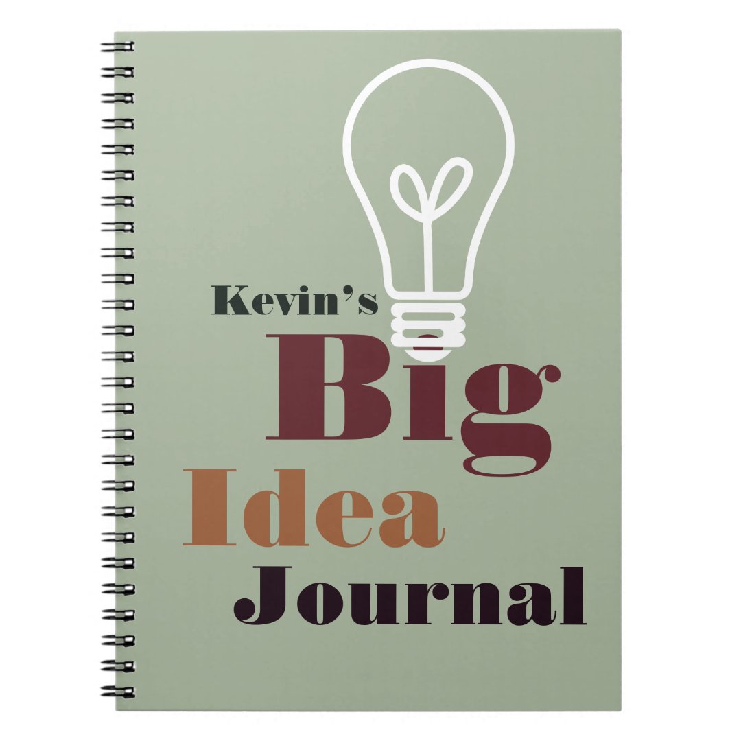 Your big idea journal modern light bulb gray | Zazzle