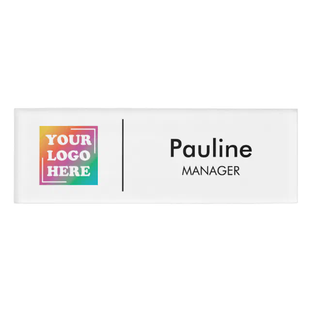 Your Business Company Logo Name Tag | Zazzle