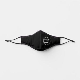 Your Business Company Logo on Black Premium Face Mask | Zazzle