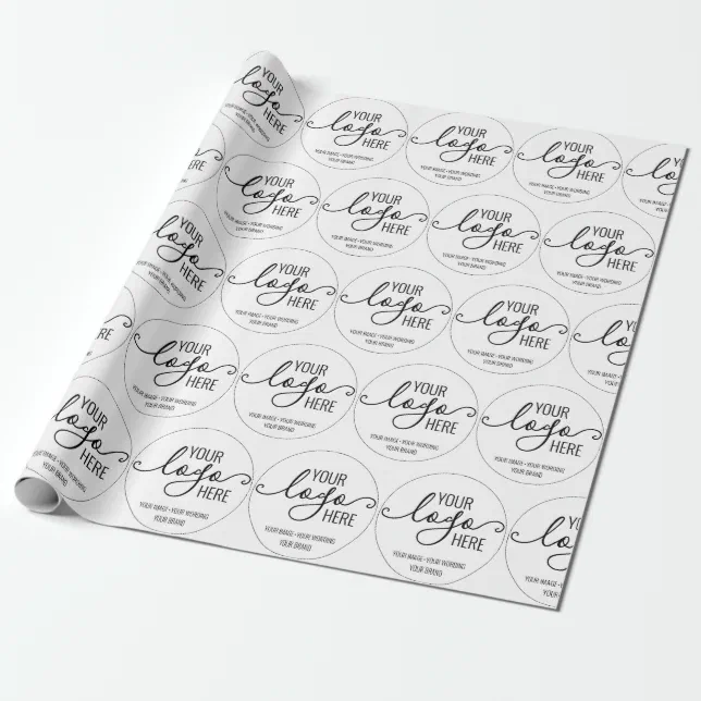 Your Business Company Logo Promotional Branding Wrapping Paper | Zazzle
