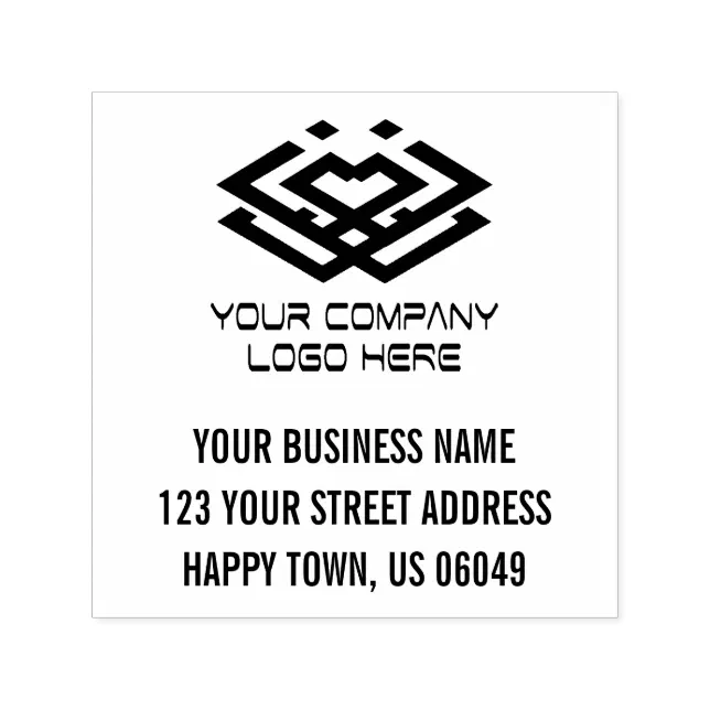 Your Business Logo Address Self-inking Stamp | Zazzle