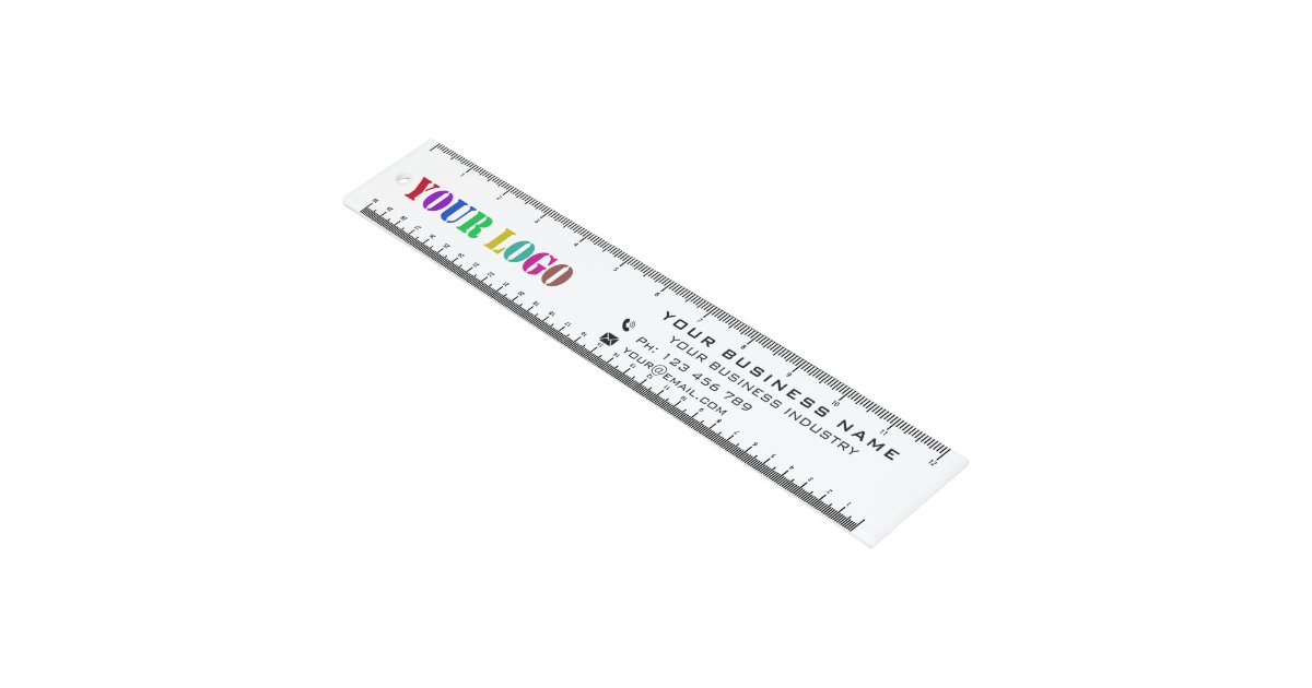 Your Business Logo and Custom Text Ruler Template | Zazzle