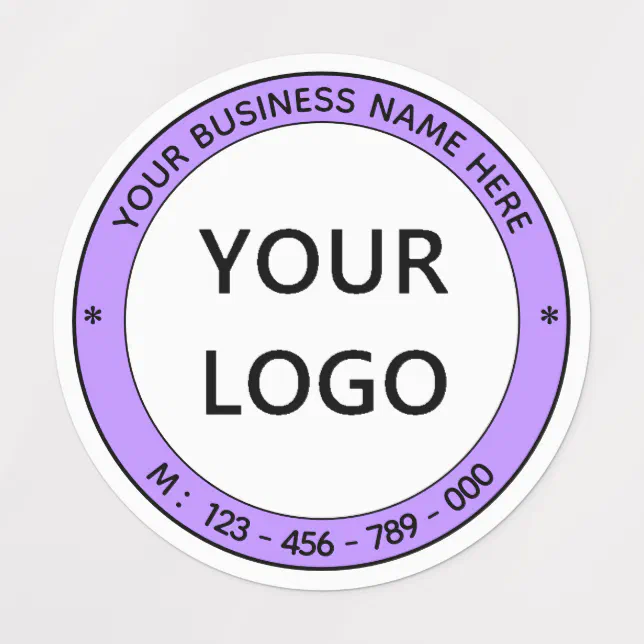 Your Business Logo and Text Product Labels Example | Zazzle