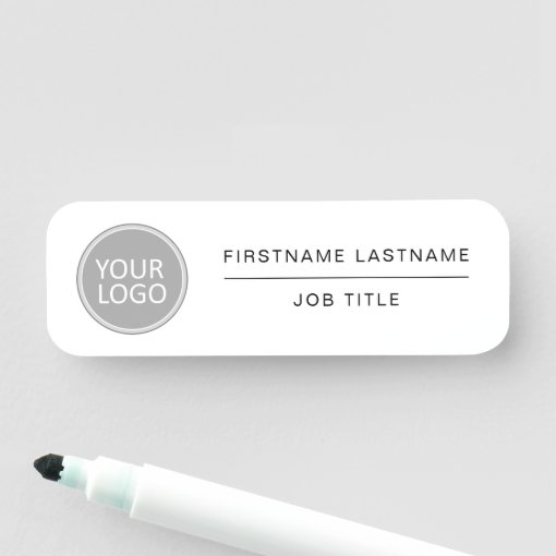 Your Business Logo Business Company Employee Staff Name Tag | Zazzle