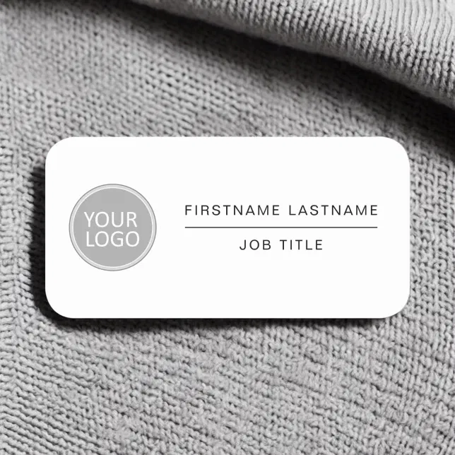 Your Business Logo Business Company Employee Staff Name Tag | Zazzle
