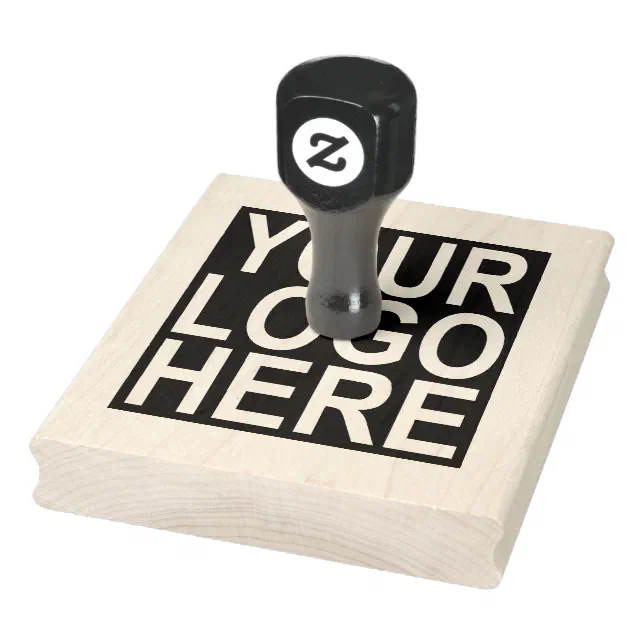 Your Business Logo Custom Large Rubber Stamp | Zazzle