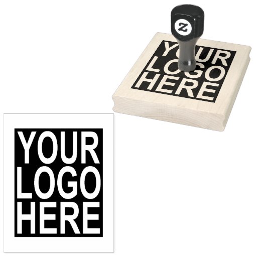 Your Business Logo Custom Large Rubber Stamp | Zazzle