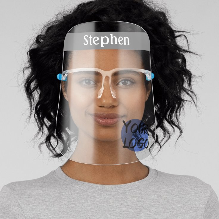Your Business Logo Custom Personalized name Face Shield | Zazzle