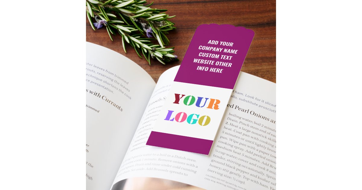 Your Business Logo Custom Text Bookmarks Template | Zazzle