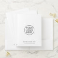 Your Business Logo Elegant White Minimalist Custom Pocket Folder | Zazzle
