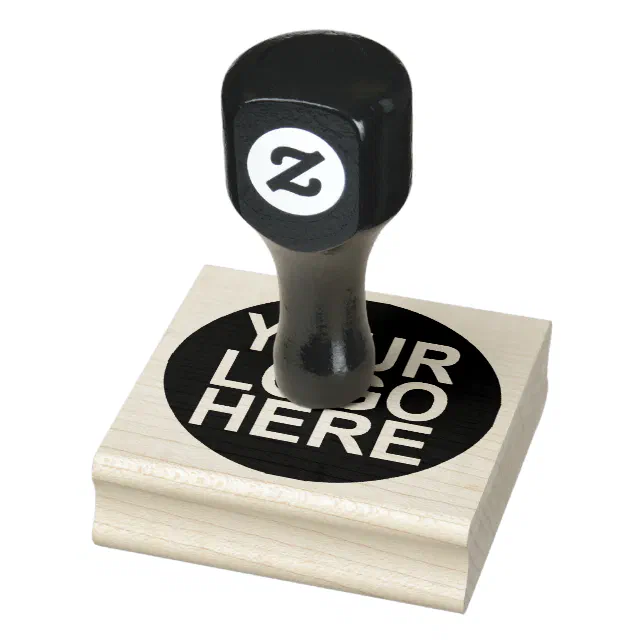 Your Business Logo Handle Rubber Stamp | Zazzle