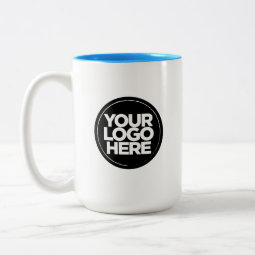 Your Business Logo Light Blue large 15oz Two-Tone Coffee Mug | Zazzle