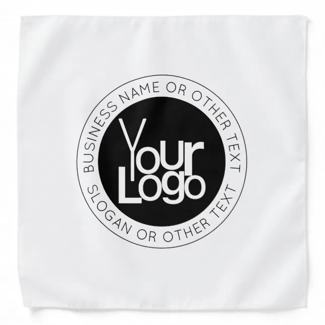Your Business Logo & Modern Simple Editable Text Bandana | Zazzle