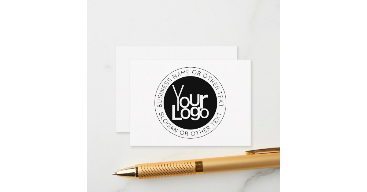 Your Business Logo & Modern Simple Editable Text Enclosure Card | Zazzle