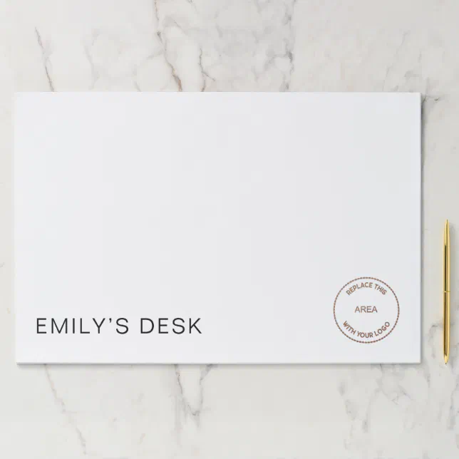 Your Business Logo Name White Paper Pad | Zazzle