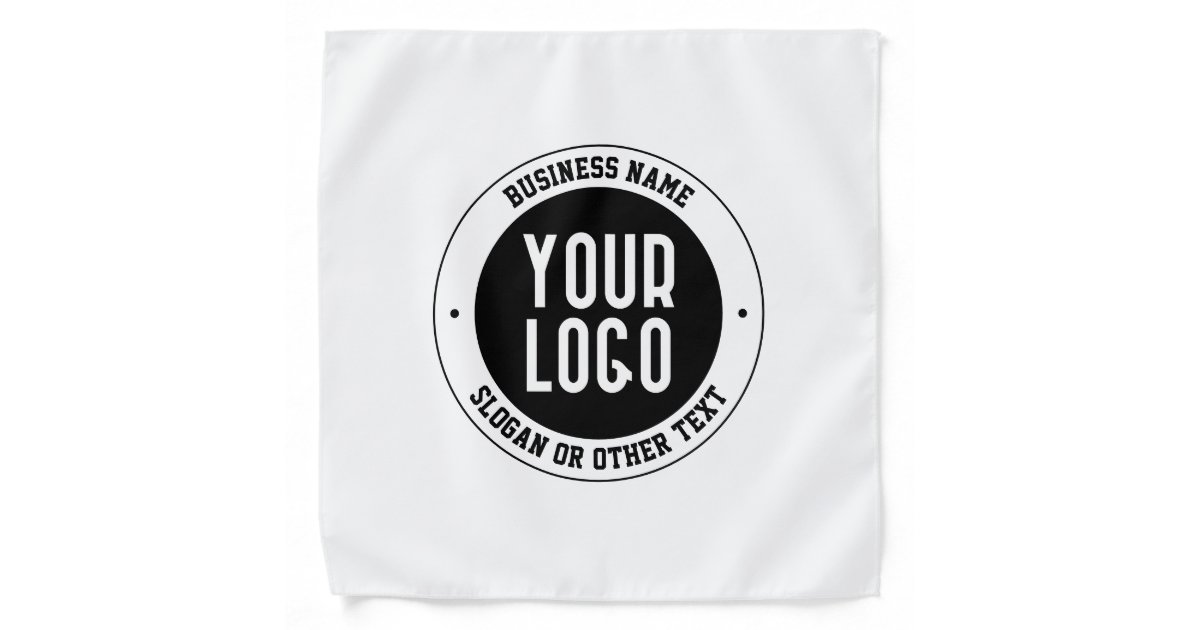 Your Business Logo or Design | Bold Editable Text Bandana | Zazzle