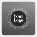 Your Business Logo or Design & Editable Text Square Sticker | Zazzle