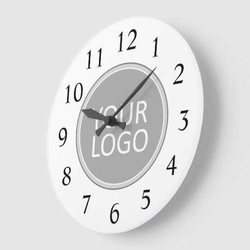 Your Business Logo Promotional Business Company Large Clock | Zazzle