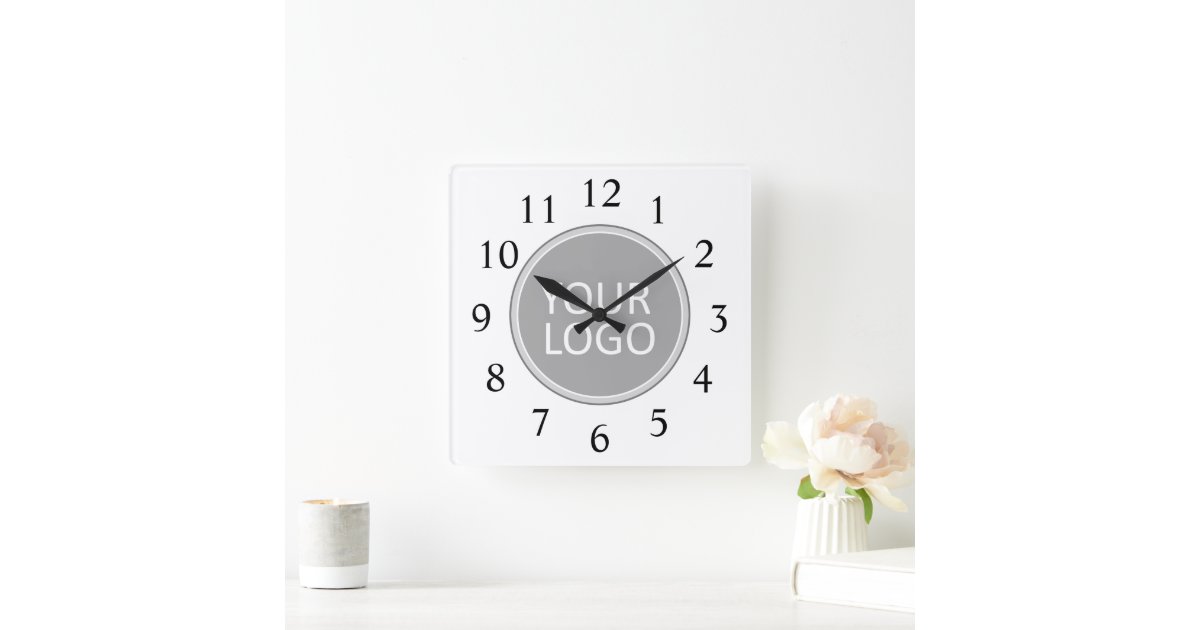 Your Business Logo Promotional Business Company Square Wall Clock ...