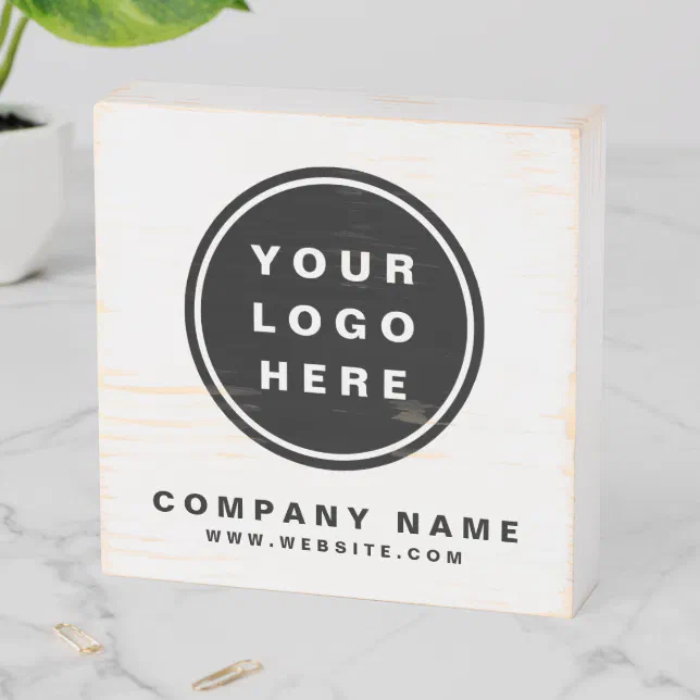 Your Business Logo Promotional Business Company Wooden Box Sign | Zazzle