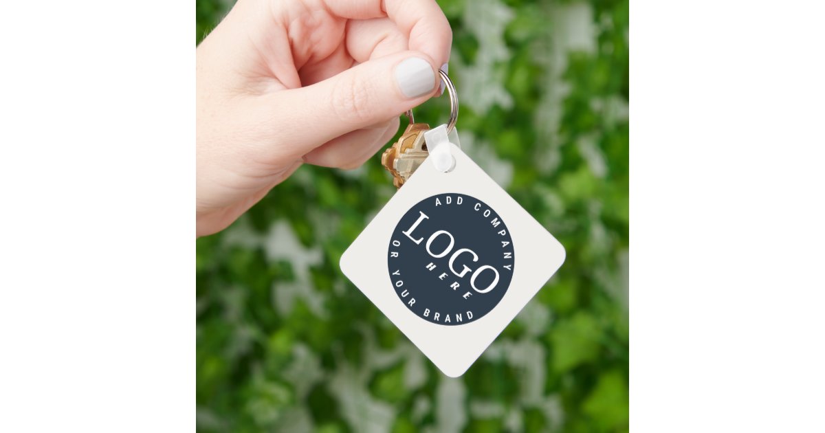 Your Business Logo QR Code Employees Swag Keychain | Zazzle
