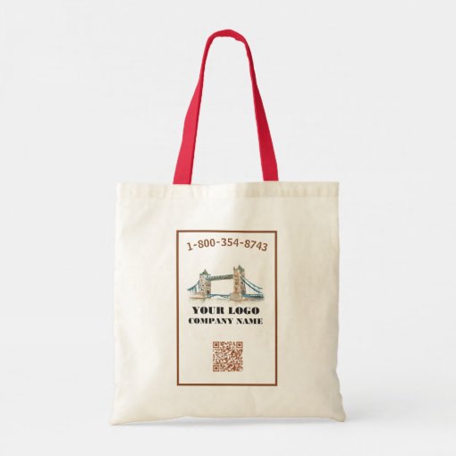Your Business Logo QR Code Tote Bag | Zazzle
