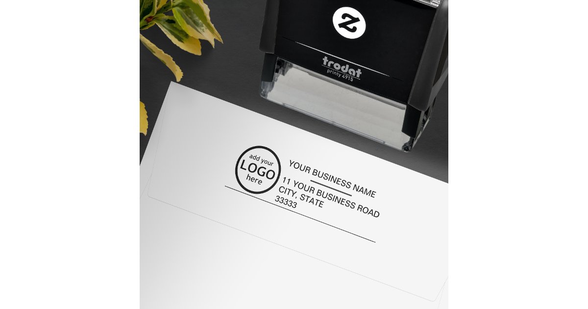 Your Business logo Self Inking Rubber Stamp | Zazzle