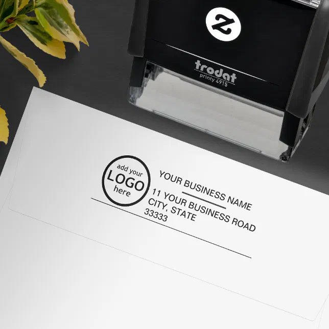 Your Business logo Self Inking Rubber Stamp | Zazzle